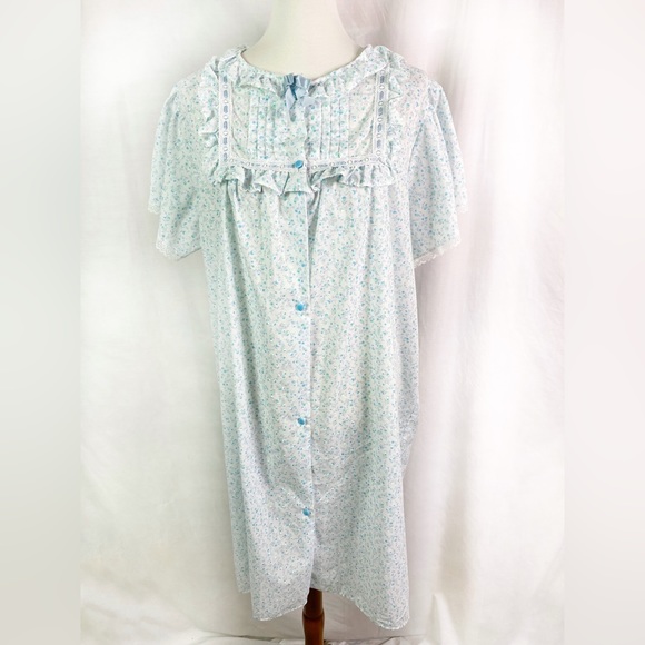 Vintage | Intimates & Sleepwear | Vintage Pastel Blue Ditsy Floral ...